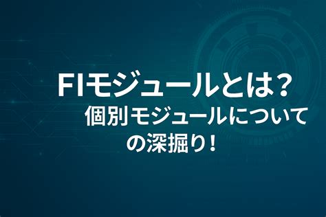 Fiモジュールとは？個別モジュールについての深堀り！ 文系非数学人間でも分かるsap