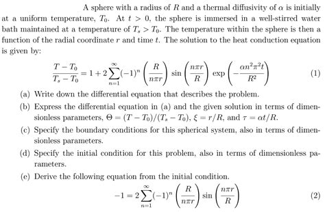 Solved A Sphere With A Radius Of R ﻿and A Thermal
