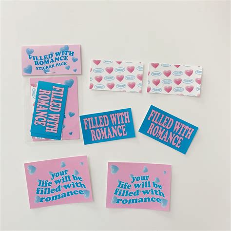 Koreansk Ins Pink Blå Brev Hjerte Journal Klisterm Grandado