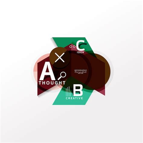 기하학적 인포그래픽 배너 종이 정보 A B C 옵션 다이어그램은 색상 모양으로 만들어졌습니다 터 일러스트레이션 프리미엄 벡터