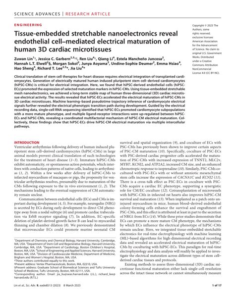 Pdf Tissue Embedded Stretchable Nanoelectronics Reveal Endothelial Cell Mediated Electrical