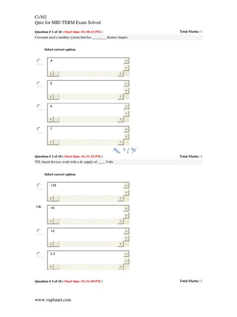 cs302 quiz solved for mid term pdf pdf logic gate digital electronics