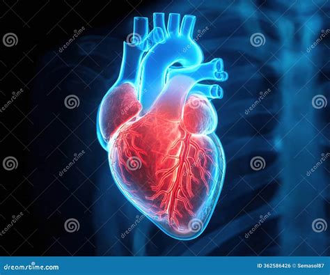 Detailed Visualization Of A Human Heart Showcasing Vascular Structures And Anatomy Stock