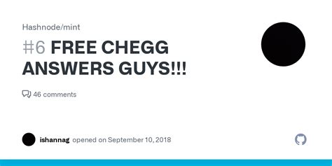 FREE CHEGG ANSWERS GUYS Issue Hashnode Mint GitHub
