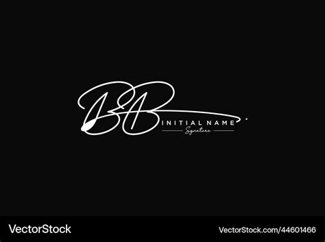 Bb Signature Calligraphy Logo Royalty Free Vector Image