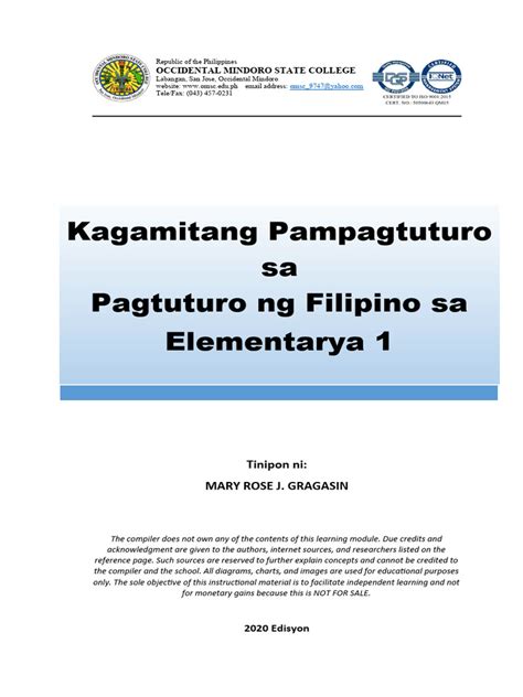 Pfe 1 Module Pdf Tagalog Language Thesis