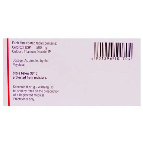 Cefprozil 500mg Tablet 6 Tablets In 1 Strip Treatment Bacterial