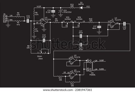 Schematic Diagram Electronic Devicevector Drawing Electrical Stock