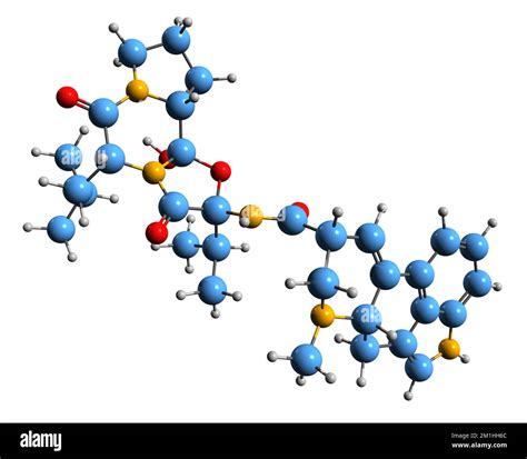 3d Image Of Ergocryptine Skeletal Formula Molecular Chemical