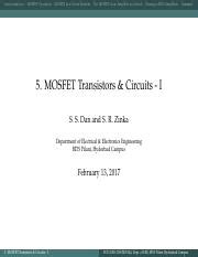 5 MOSFET Transistors Pdf Semiconductors MOSFET Operation MOSFET As A Circuit Element The