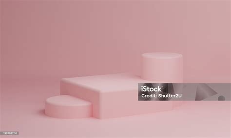 배경에 핑크 파스텔 직사각형 큐브 및 실린더 제품 쇼케이스 테이블 추상 적 최소한의 형상 개념 스튜디오 연단 플랫폼 전시 프리젠 테이션 무대 3d 그림 렌더링 그래픽 0명에