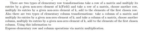 solved there are two types of elementary row transformations