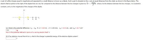 Solved A Pair Of Unlike Charges Equal In Magnitude And