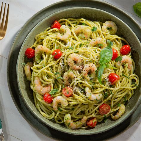 Cold Water Shrimp Spaghetti With Pesto Ifcseafood