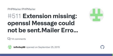 Extension Missing Openssl Message Could Not Be Sentmailer Error Extension Missing Openssl