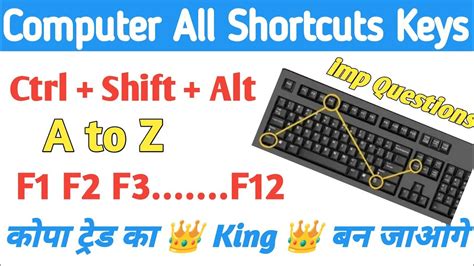 shortcut keys computer shortcuts keys all shortcut keys iti copa