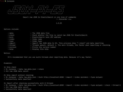Github Xrosjsonpyes The Tool Which Imports Raw Json To Elasticsearch In One Line Of Commands