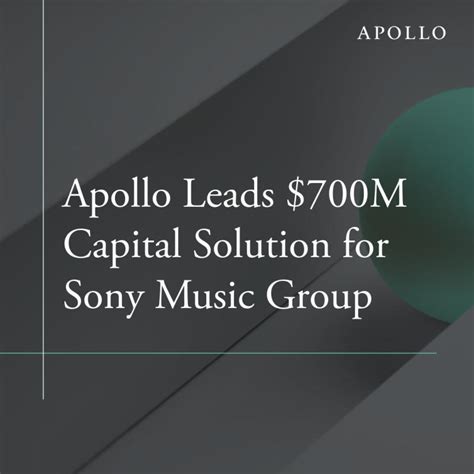 Jamshid Ehsani On Linkedin Apollo Leads 700m Capital Solution For Sony Music Group