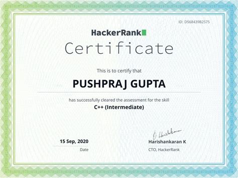 Pushpraj Gupta On Linkedin Hackerrank C