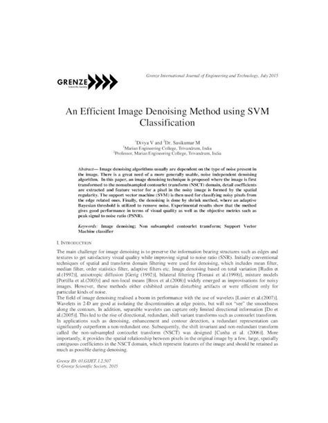 Pdf An Efficient Image Denoising Method Using Svm Classification