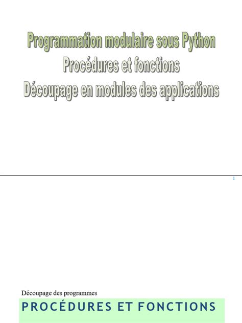 pb programmation modulaire avec python ipg reseau pdf