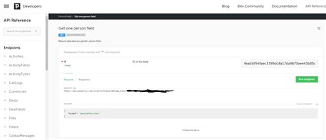Error When Using Get Person Field Api Pipedrive Developers Community