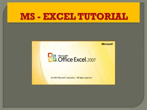 PPT Microsoft Excel Tutorial Getting Started Guide PowerPoint Presentation ID 8752194