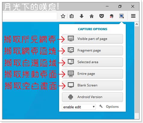 線上擷取網頁畫面工具 nimbus screenshot for chrome、firefox、opera 月光下的嘆息