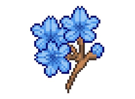 Blue Flower Pixel Art