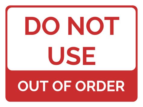 Modern And Minimal Printable Do Not Use Out Of Order Sign Template Yard