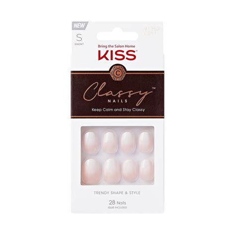 Kiss White Short Oval Press On Nails French Manicure Waterproof 28