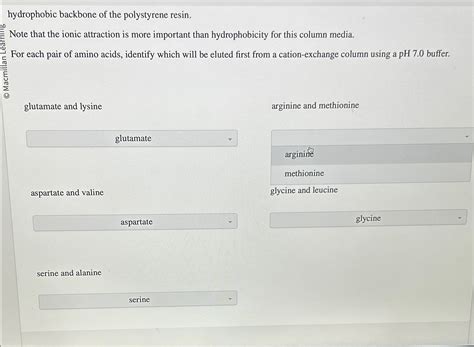 Solved Hydrophobic Backbone Of The Polystyrene Resinnote