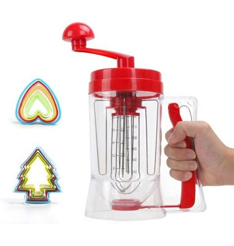 배터 디스펜서 케이크 몰드가 포함된 3 In 1 자동 팬케이크 및 컵케이크 와플 머핀 믹스 크레페 또는 모든 티몬