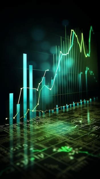 Premium Ai Image A Graph Bar Chart On A Dark Background