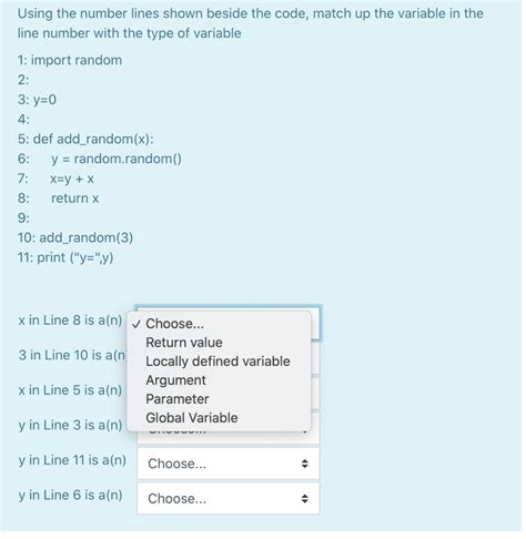 Solved Using The Number Lines Shown Beside The Code Match Chegg