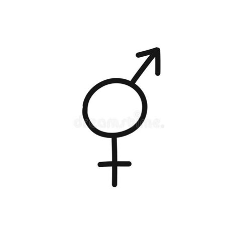 Transgender Symbol Doodle Icon Vector Illustration Stock Illustration