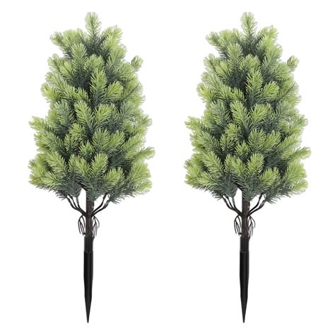 Bigtiny Artificial Cedar Topiary Tree With Stake Lifelike Faux Cedar