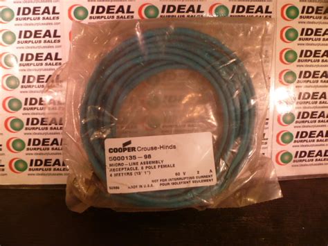 Crouse Hinds 5000135 98 Cable Mico Line Assembly Receptacle 8p Female