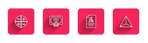 Set Line Xyz Coordinate System Certificate Template Function Mathematical Symbol And Geometric