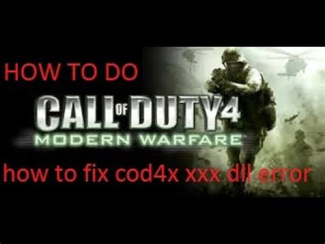 How To Fix Cod4x Xxx Dll Error HOW TO YouTube