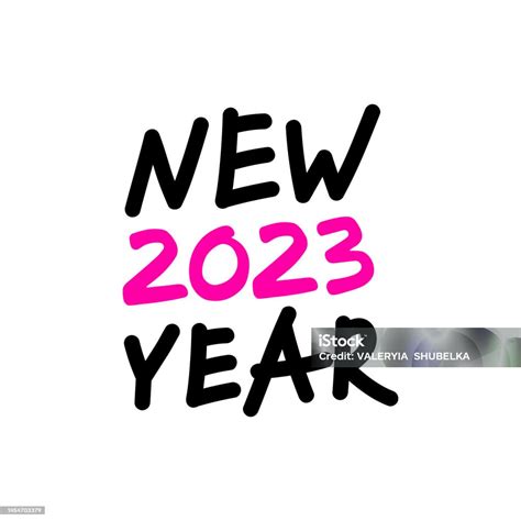 2023년 새해 그래피티 포스터 흰색 배경에 분홍색 네온 기호가 있는 검은색 텍스트입니다 거리 예술 레터링 빈티지 낙서 손으로 그린 현대 도시 벡터 삽화 0명에 대한 스톡