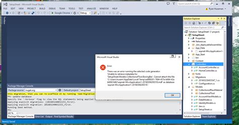 C Error Auto Generating Controller Model With Entity Framework