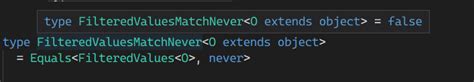 never doesn t equal never when never is keys values from filtering