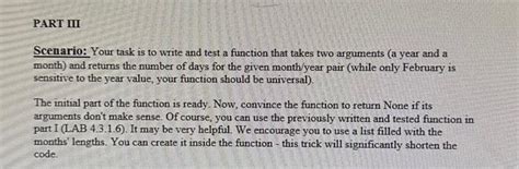 Solved Scenario Your Task Is To Write And Test A Function