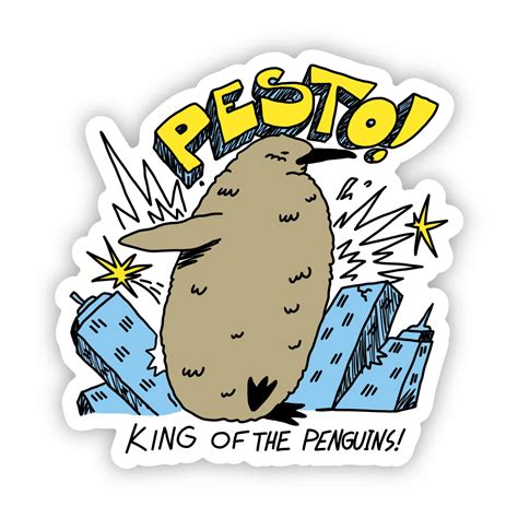 Pesto King Of The Penguins Sticker Big Moods