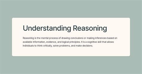 Understanding Reasoning