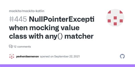 Nullpointerexception When Mocking Value Class With Any Matcher