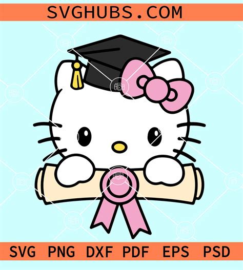 Hello Kitty Graduation Svg Graduation Kitty Svg Graduation Shirt Svg