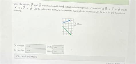solved given the vectors p and ē shown on the grid sketch