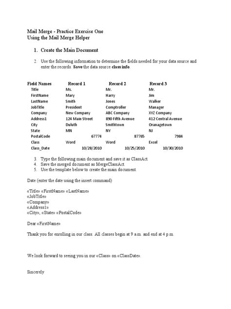 Mail Merge Practice Exercise One Id5c13686bb5d78